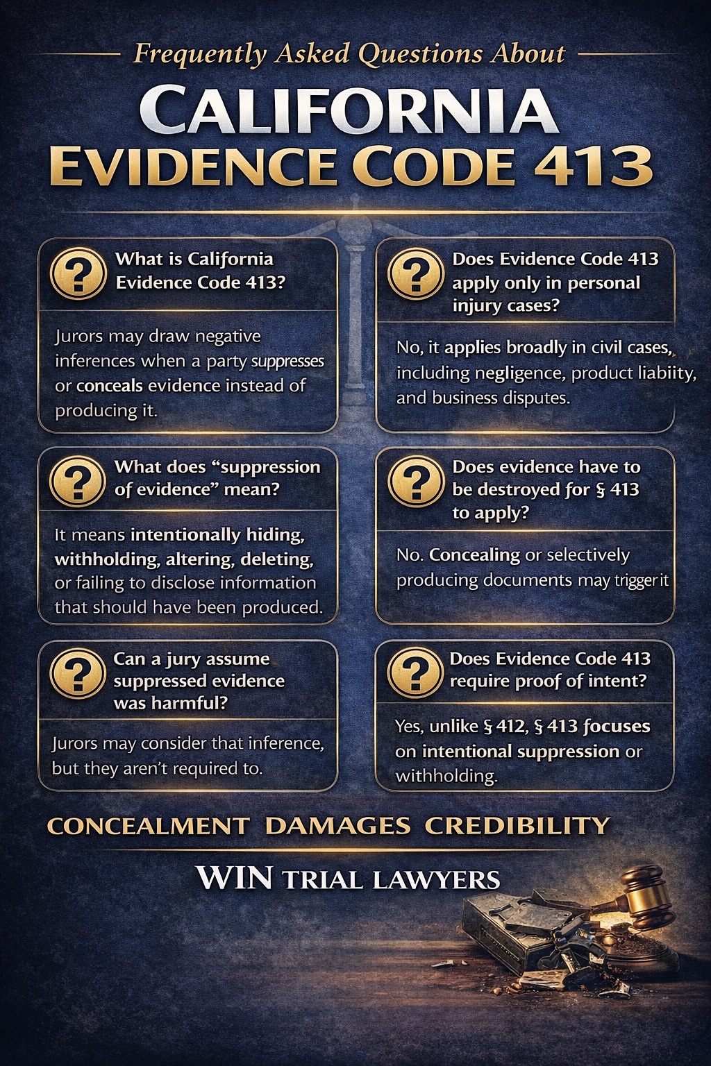 California Evidence Code 413 – Suppression of Evidence | WIN Injury ...