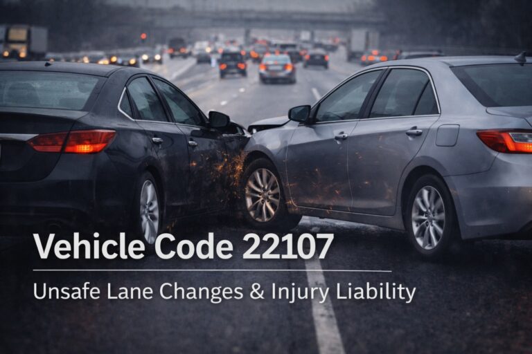Vehicle Code 22107: Unsafe Lane Changes & Injury Liability in CA | WIN ...