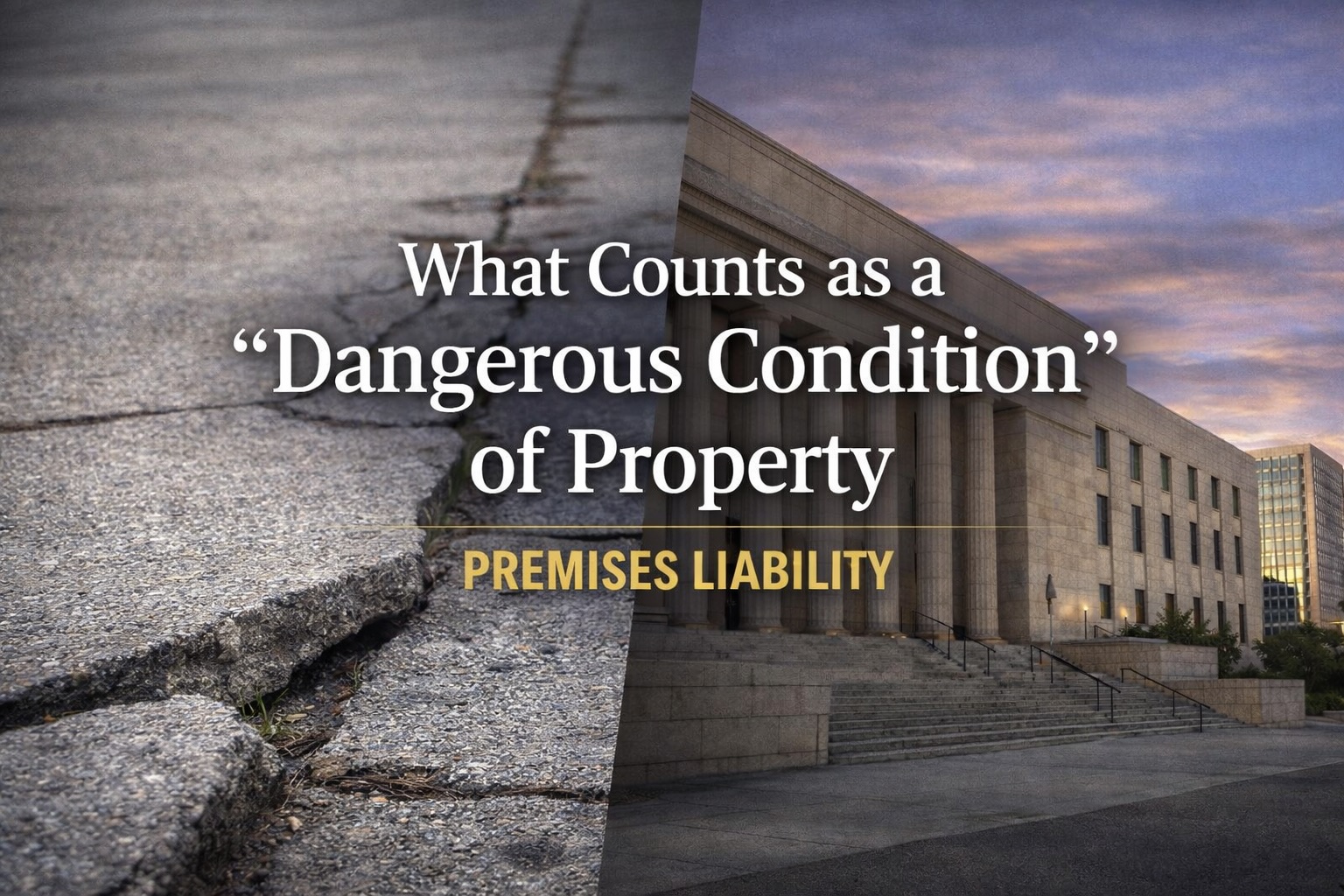What Counts as a “Dangerous Condition” of Property | WIN Injury ...
